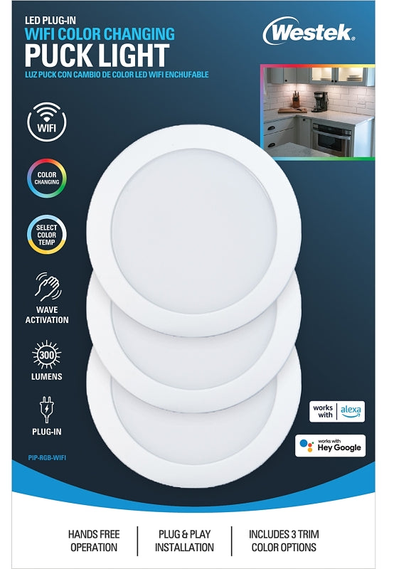 Westek PIP-RGB-WIFI WiFi and Motion Controlled Puck Light, 120 V, 3.5 – Shell Lumber and Hardware
