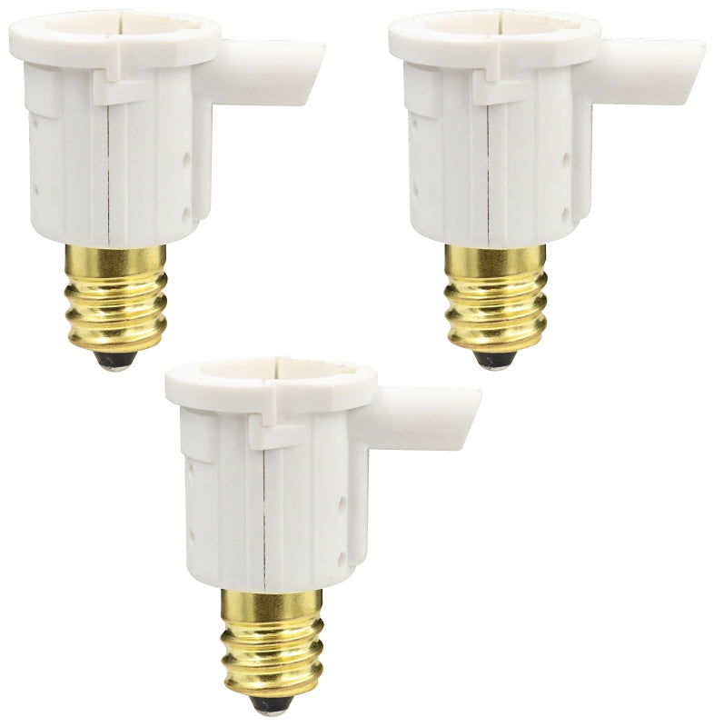 PowerZone ORPCAC311 Candelabra Base Adapters, 120 V, White – Shell Lumber and Hardware