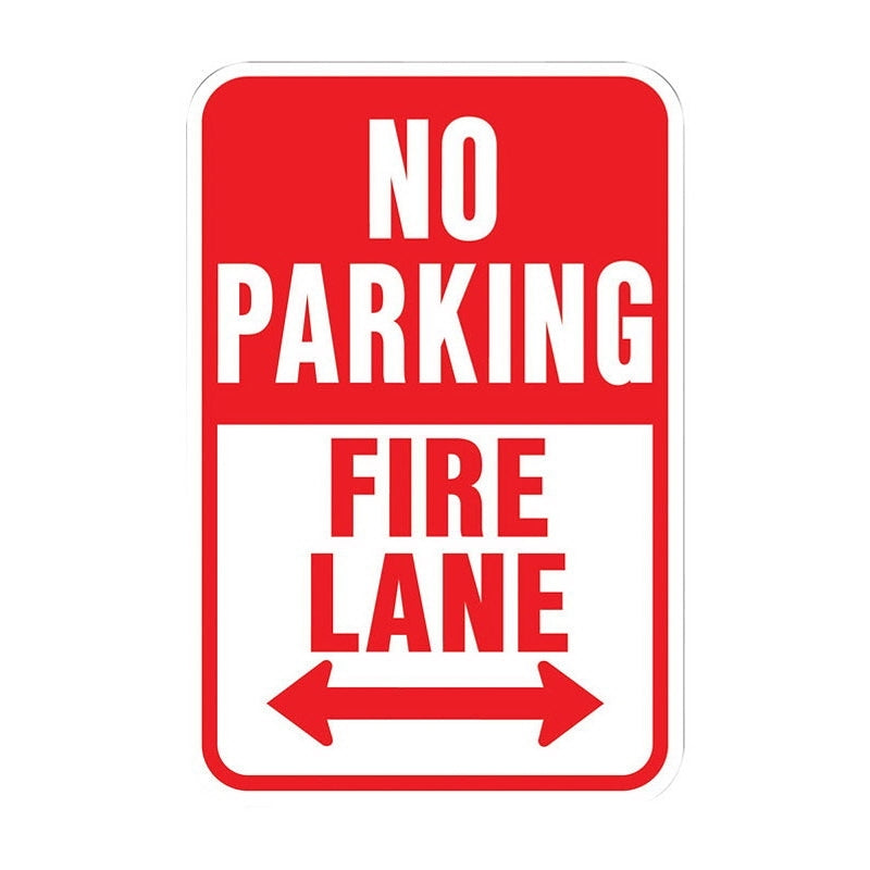 Hy-Ko HW-26 Traffic Sign, Rectangular, NO PARKING FIRE LANE, Red/White – Shell Lumber and Hardware