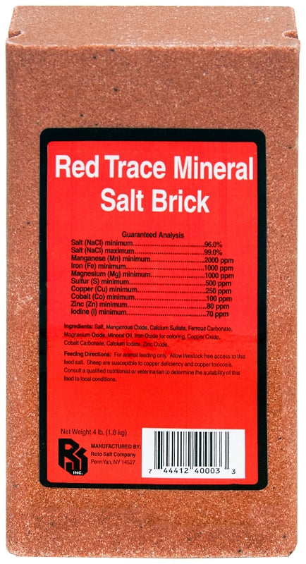 Roto Salt Champion's Choice 110004997 Trace Mineral Salt Brick, 4 lb ...