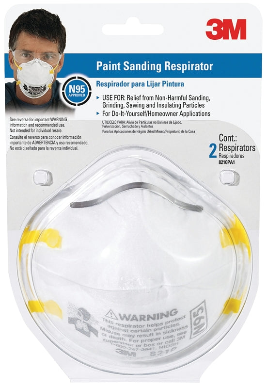 3M 8210PA1-A/8654 Paint Sanding Respirator, N95 Filter Class, 95 % Fil ...