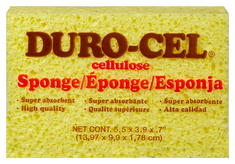 Duro-Cel 03040 Sponge, 6 in L, 4 in W, 3/4 in Thick, Cellulose, Yellow ...