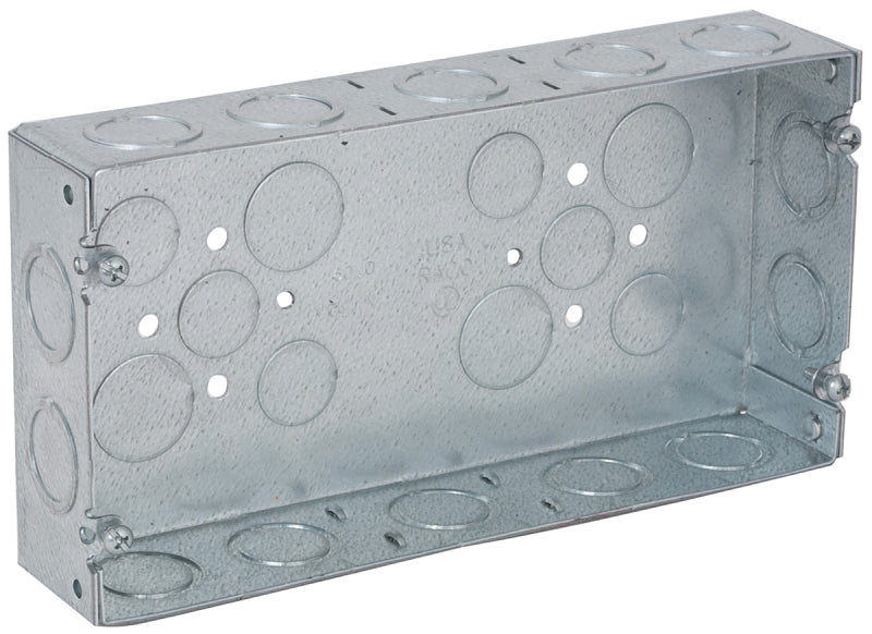 Hubbell 952 Electrical Box, 3-Gang, 24-Knockout, (6) 1/2 in End, (4) 3 ...