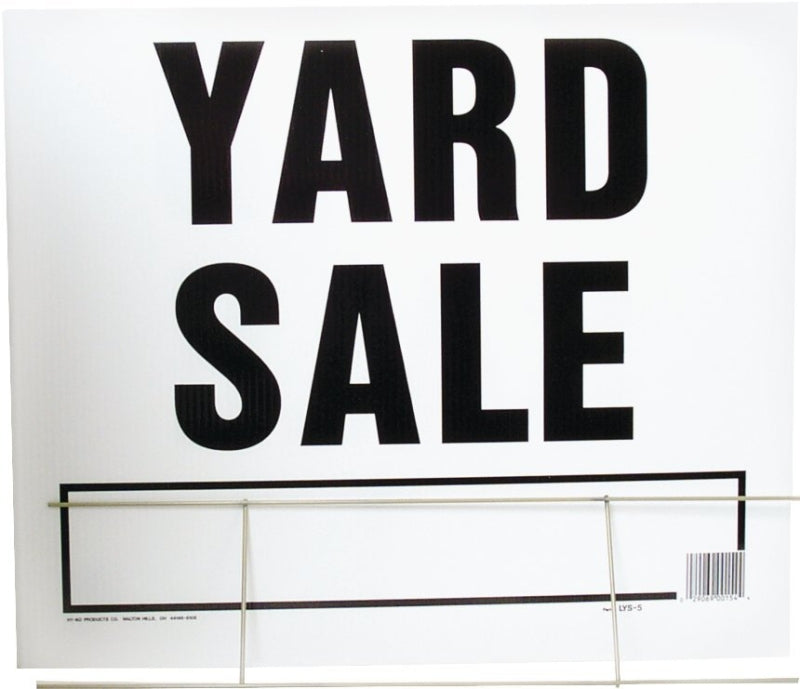 Hy-Ko LYS-5 Lawn Sign, YARD SALE, Black Legend, White Background, Plas ...