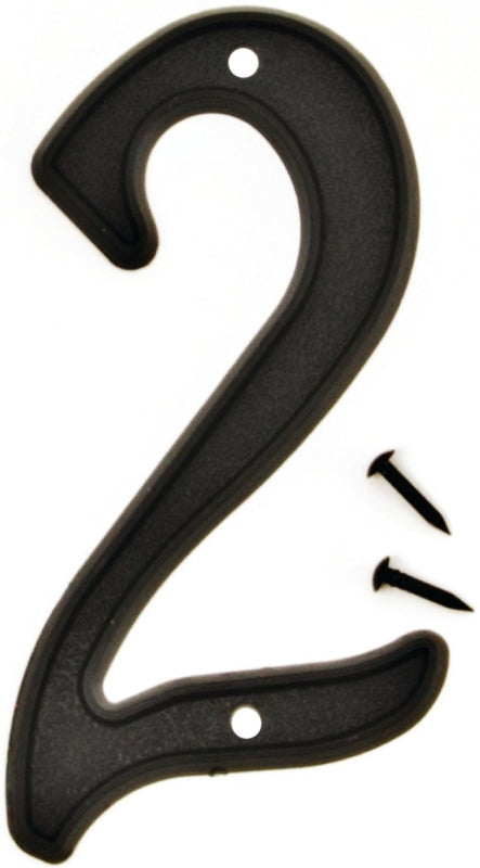 Hy-Ko PN-29/2 House Number, Character: 2, 4 in H Character, Black Char ...