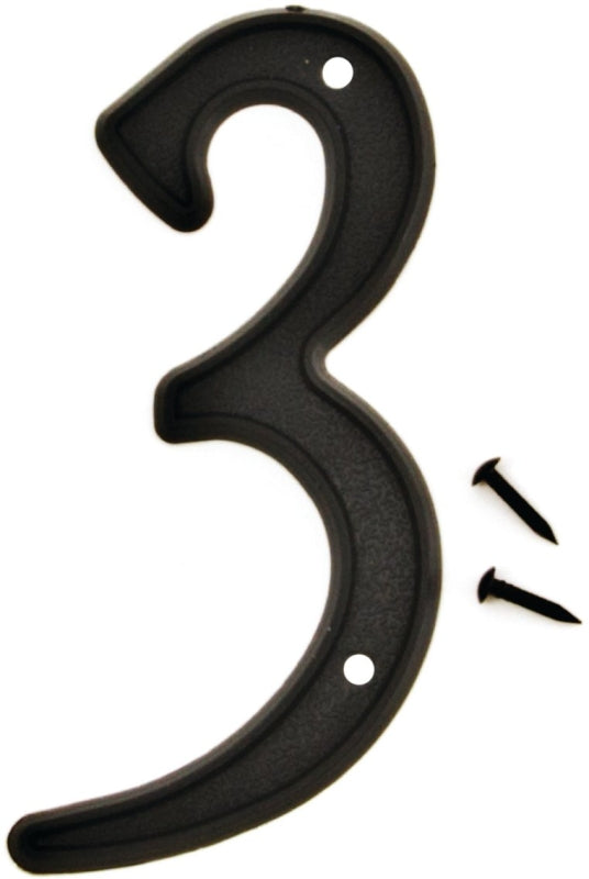 Hy-Ko PN-29 Series PN-29/3 3D House Number, Character: 3, 4 in H Chara ...