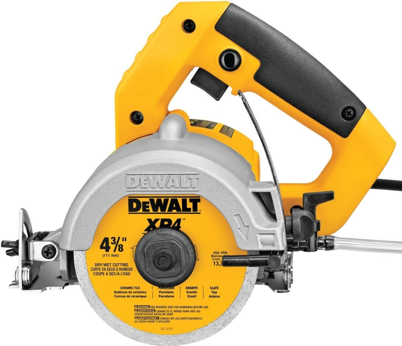 DEWALT DWC860W Tile Saw, 4-3/8 in Blade, 1-3/8 in at 90 deg, 3-1/8 in ...