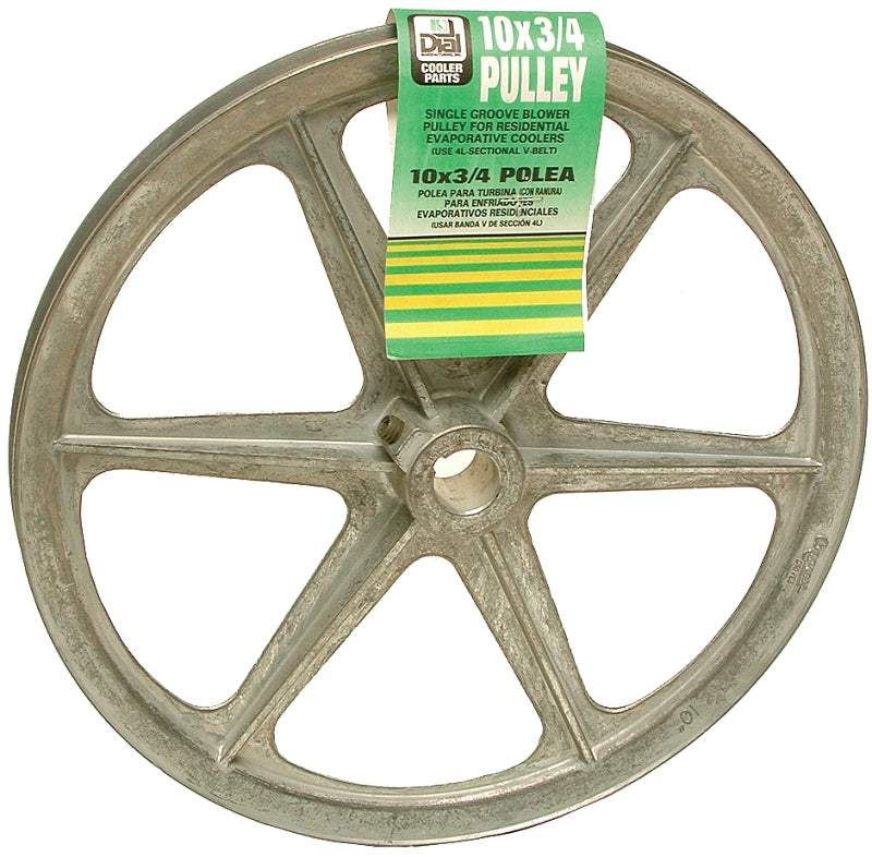 Dial 6323 Blower Pulley, 3/4 in Dia Bore, 10 in OD, 1-Groove, Zinc ...