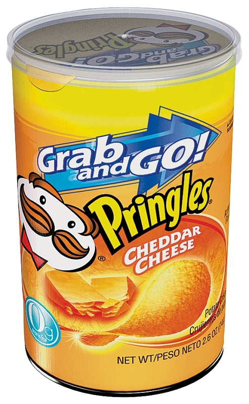 Pringles 84561 Potato Chips, Cheddar, Cheese Flavor, 2.5 oz Can, Pack ...