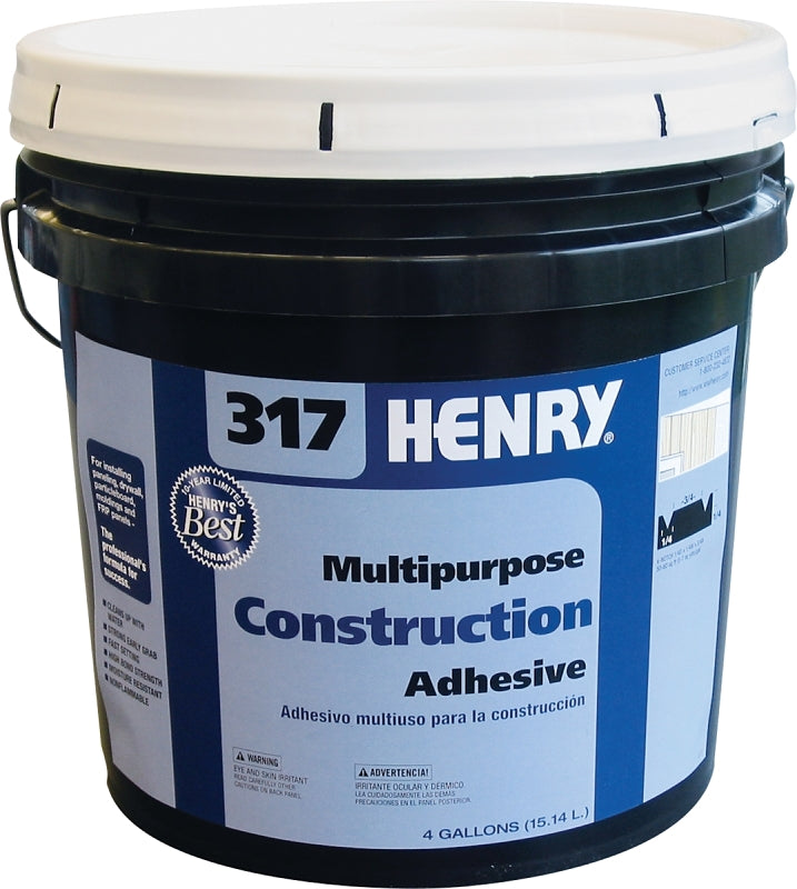 Henry 12039 Construction Adhesive, Off-White, 4 gal, Pail – Shell ...