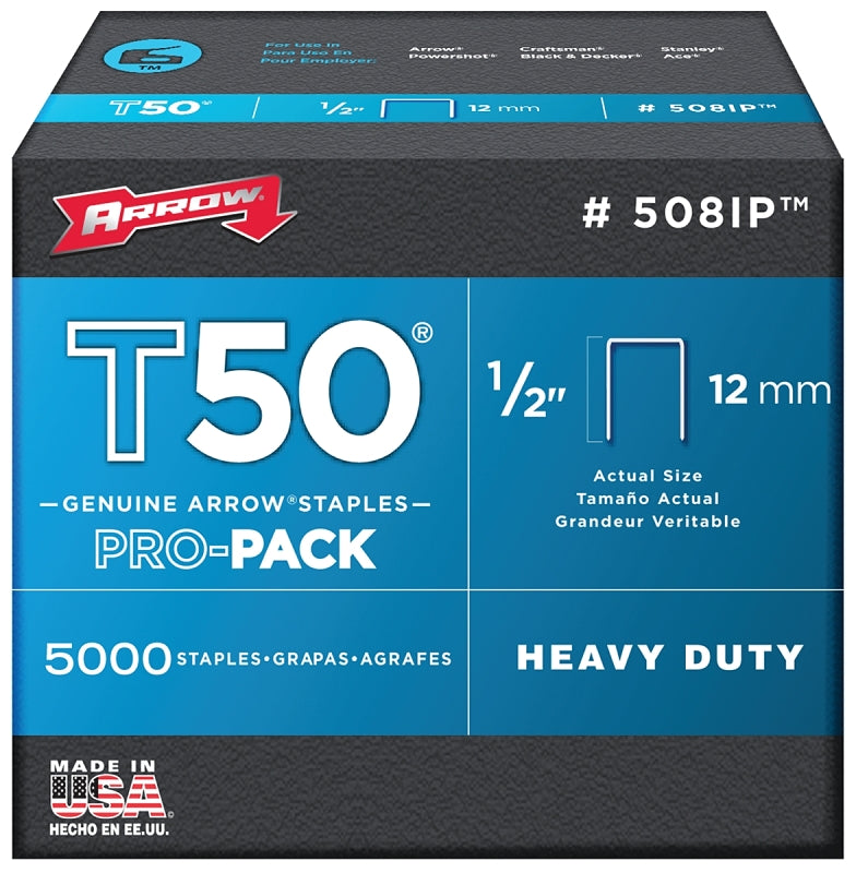 Arrow T50 Series 508IP Staple, For: ET50, ET50BN, ET50PBN Stapler, 3/8 ...