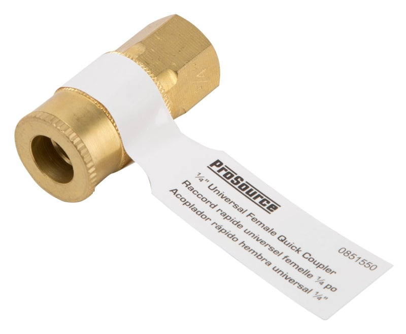 ProSource ATA-055 Universal Quick Coupler, 1/4 in, Female, Brass, Pack ...
