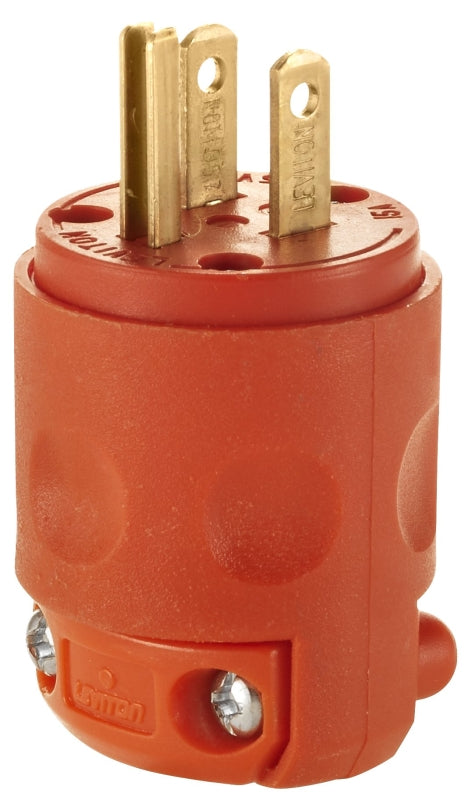 Leviton 515PV-OR Electrical Plug, 2 -Pole, 15 A, 125 VAC, NEMA: NEMA 5 ...