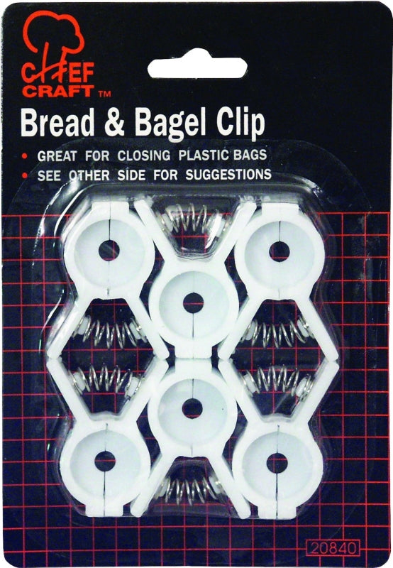 Chef Craft 20840 Bread and Bagel Clip Set, Plastic, White – Shell ...