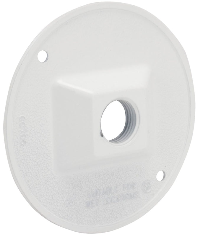 Hubbell 5193-6 Cluster Cover, 4-1/8 in Dia, 4-1/8 in W, Round, Metal ...