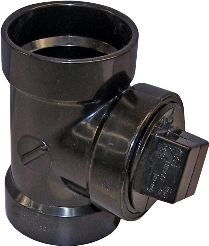 Canplas 102116ABC Test Pipe Tee with Plug, 3 in, Hub x FNPT, ABS, Blac ...