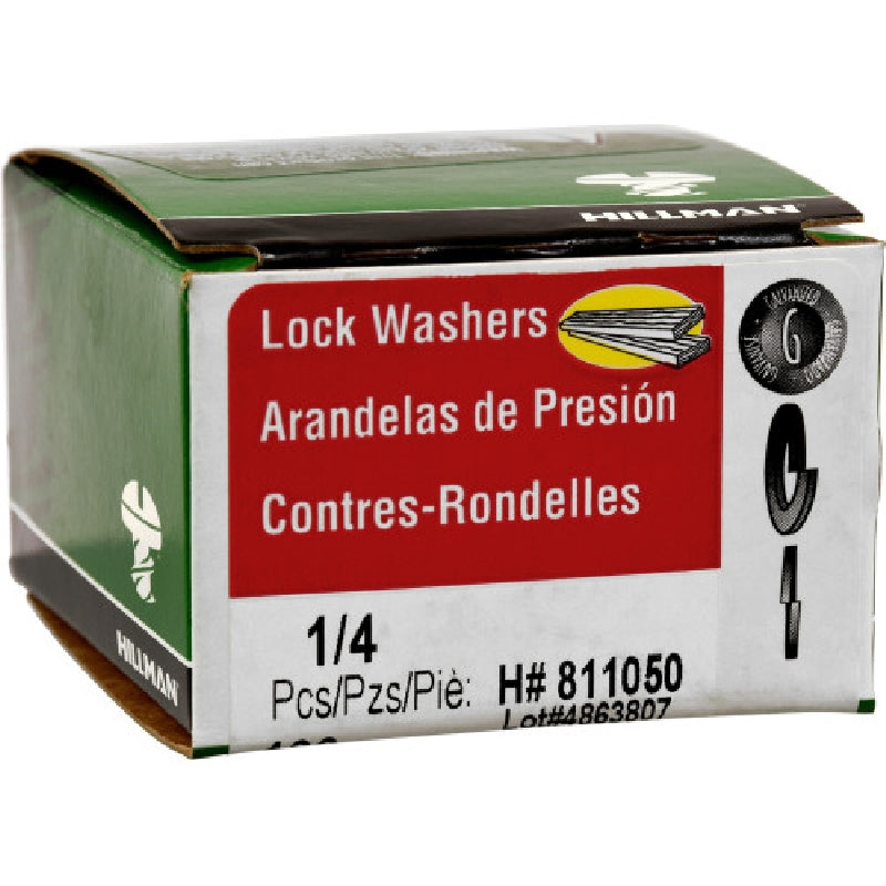 Hillman 1/4 in. Dia. Hot-Dipped Galvanized Steel Split Lock Washer 100 ...