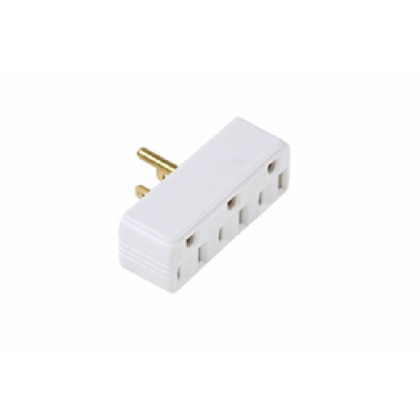 Ace Grounded Triple Outlet Adapter White 15 amps 125 volts 1 pk – Shell ...