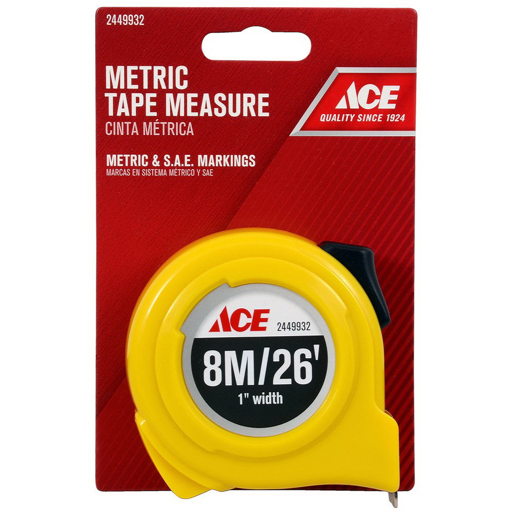 Ace Metric Tape Measure 1 in. W x 26 ft. L – Shell Lumber and Hardware