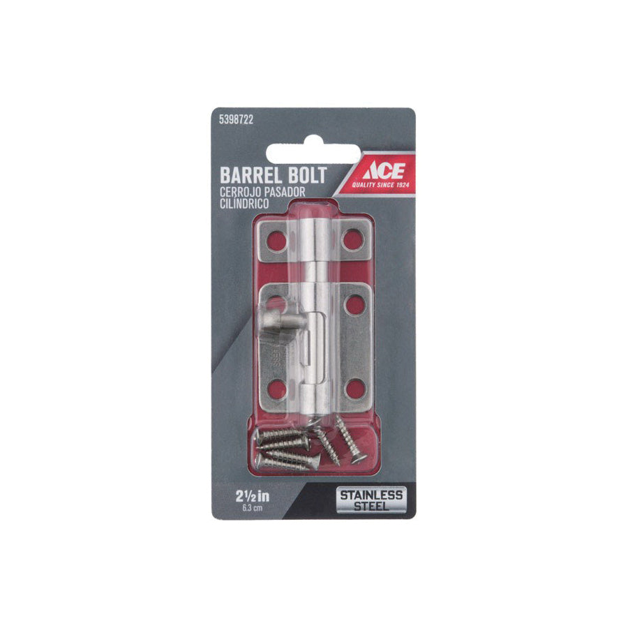 Ace 2.5 in. L Polished Stainless Steel Heavy Duty Barrel Bolt – Shell ...