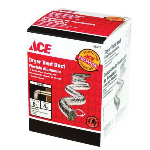 Ace 4 in. Dia. x 8 ft. L Dryer Vent Duct Aluminum – Shell Lumber and ...