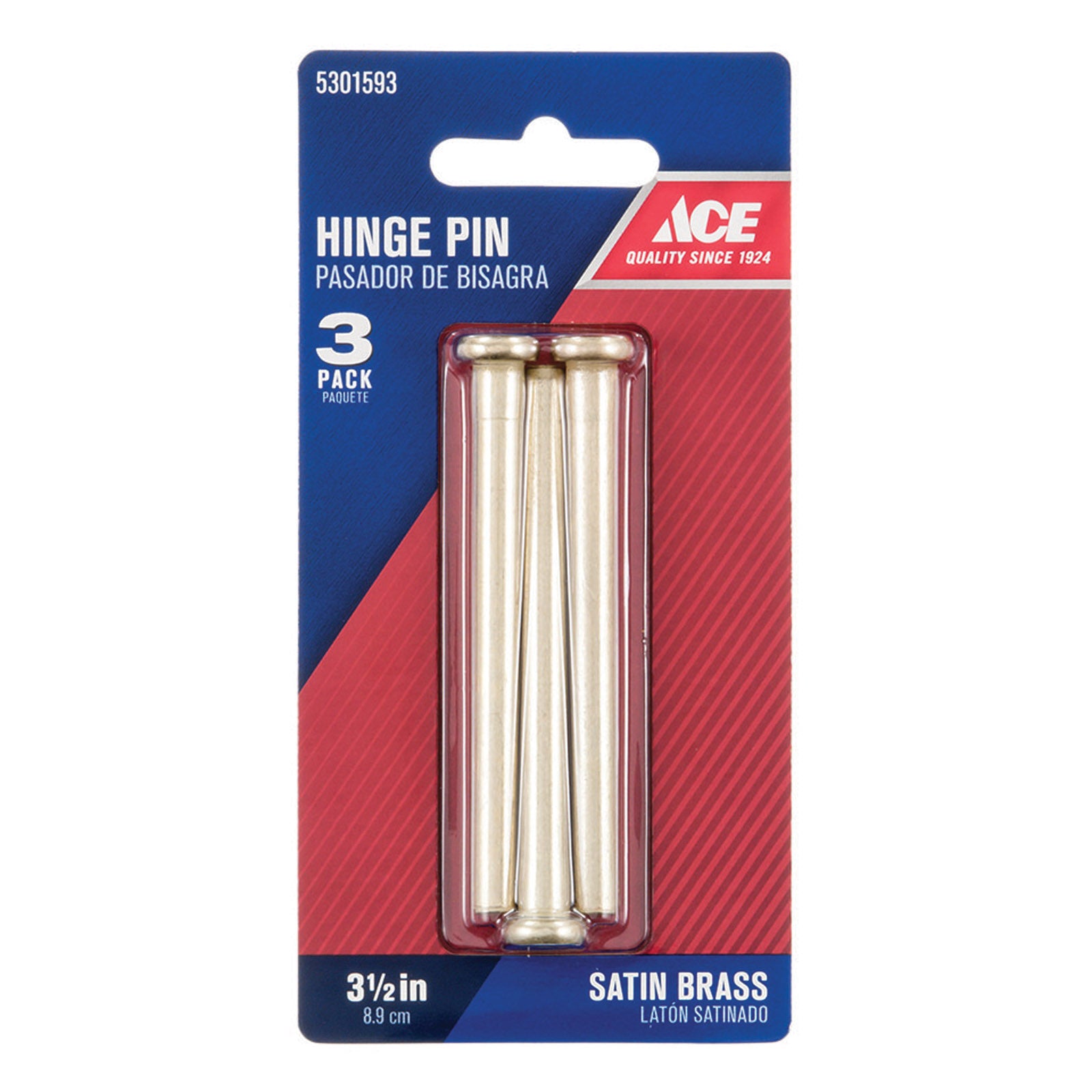 Ace Brass Hinge Pin 3-1/2 in. L Satin Brass 3 pk – Shell Lumber and ...