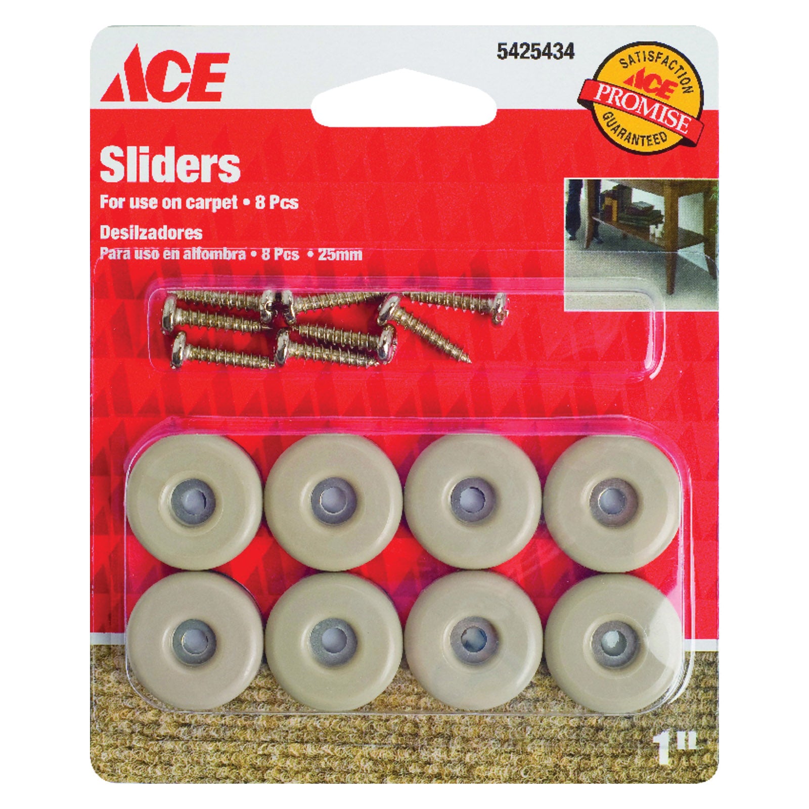 Ace Plastic Round Slide Glide Off-White 1 in. W 8 pk – Shell Lumber and ...
