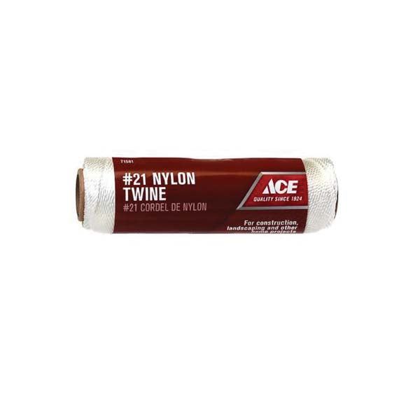 Ace 21 in. Dia. x 215 ft. L Twisted Nylon Mason Line White – Shell ...