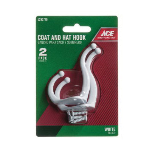 Ace Small Coat and Hat Hook 3 in. L Metal 2 pk – Shell Lumber and Hardware