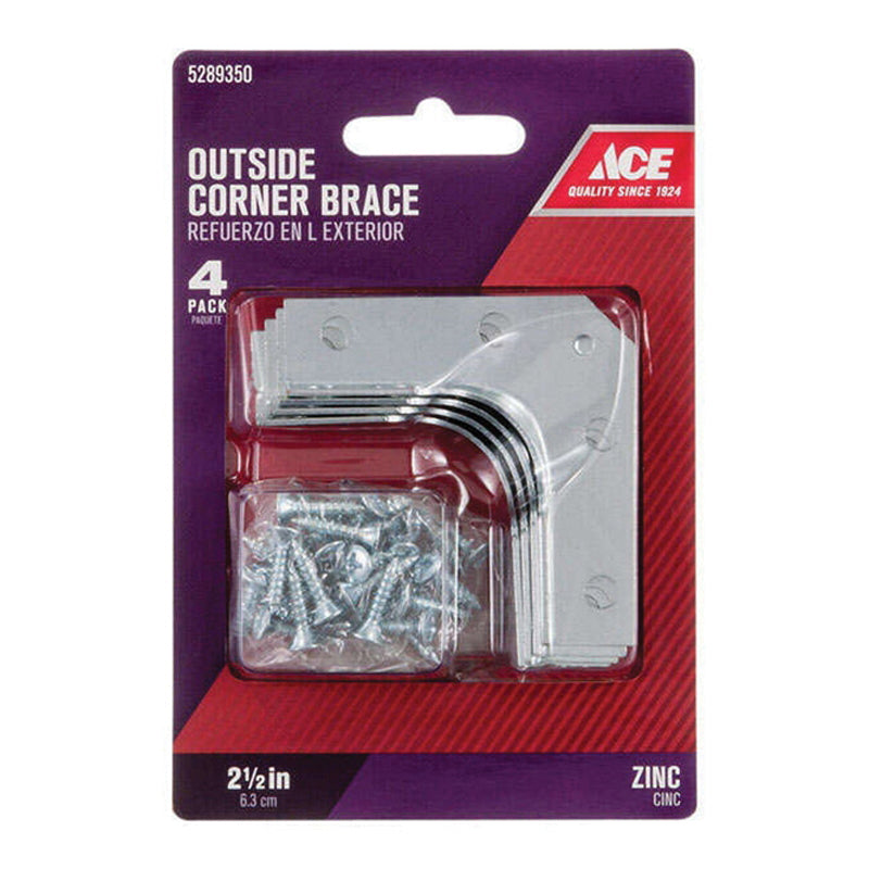 Ace Outside Corner Brace 2-1/2 in. x 5/8 in. Zinc – Shell Lumber and ...