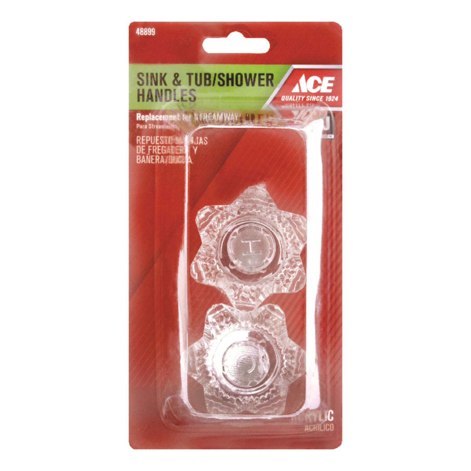 Ace Acrylic Clear Hot and Cold Sink and Tub/ Shower Handle – Shell ...