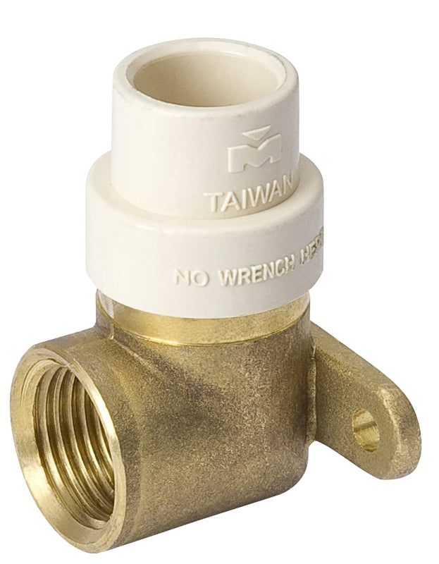 B & K 440-030NL Drop Ear Pipe Elbow, 1/2 in, FIP x Solvent, 90 deg Ang ...