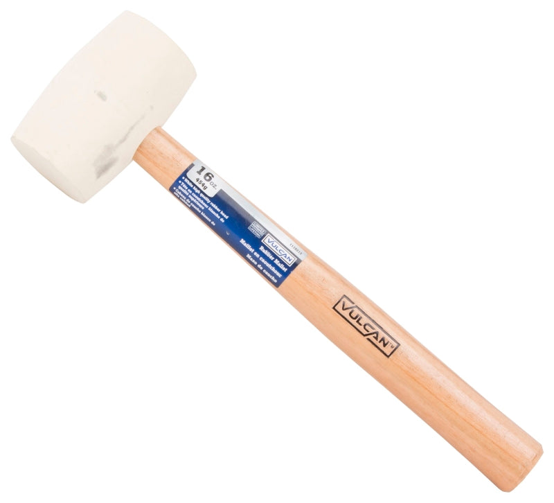 Vulcan JL24116-16W Mallet, 16 oz Head, Double-Faced Head, Rubber Head ...