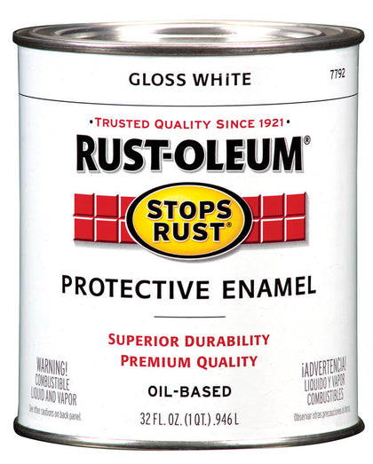 Rust-Oleum Oil Based Protective Enamel White Gloss 1 qt. – Shell Lumber ...