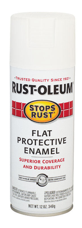 Rust-Oleum Stops Rust White Flat Protective Enamel Spray 12 oz. – Shell ...