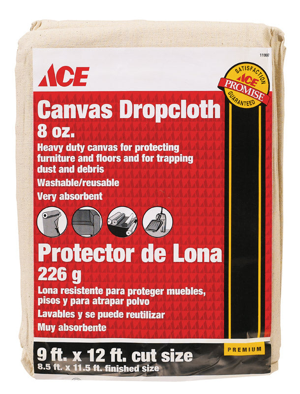 ACE Heavy Weight Canvas Drop Cloth 12 ft. L x 9 ft. W – Shell Lumber ...