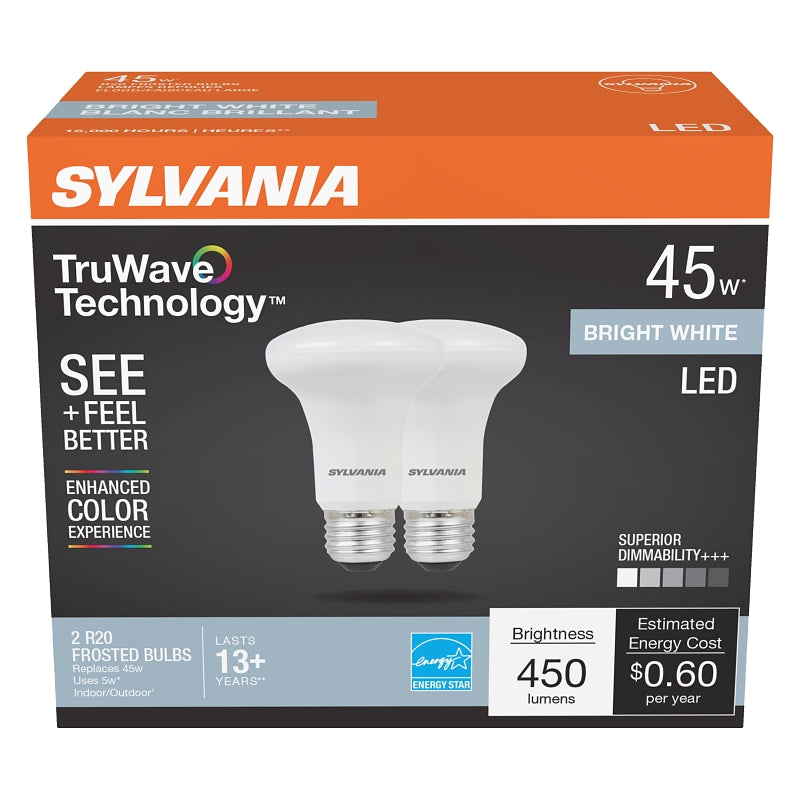 Sylvania Natural Series 41153 LED Bulb, R20 Lamp, 45 W Equivalent, E26 ...