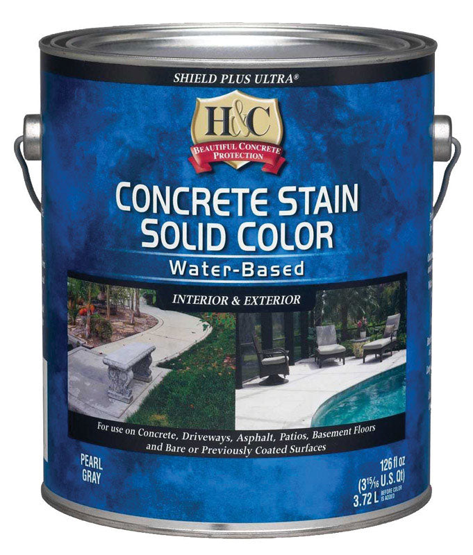 H&C Shield Plus Ultra Solid Color Water-Based Concrete Stain Pearl Gra ...
