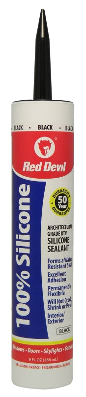 Red Devil 081660 Silicone Sealant, Black, -60 to 400 deg F, 9 fl-oz Ca ...
