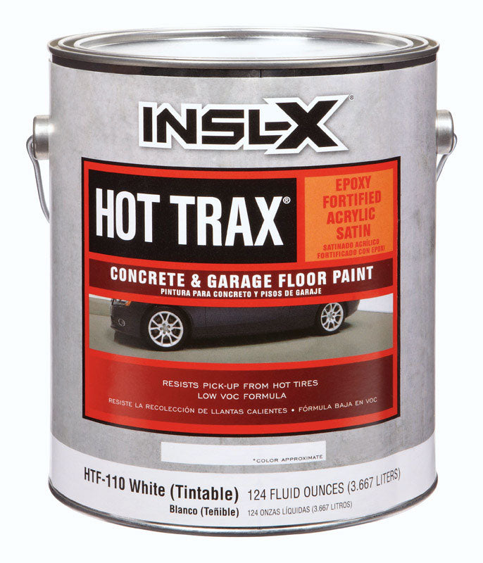Hot-Trax Acrylic Latex Satin Concrete & Garage Floor Paint 1 gal. Whit ...