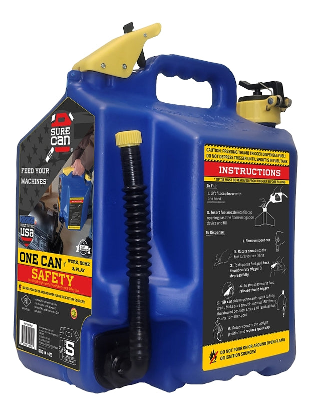 SUREcan SUR5SFK2 Safety Can, 5 gal, HDPE, Blue – Shell Lumber and Hardware