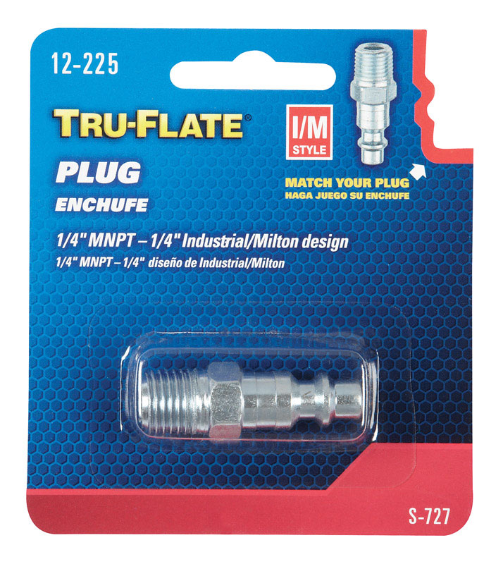 Tru-Flate Air Plug Steel 1/4 in. MNPT – Shell Lumber and Hardware