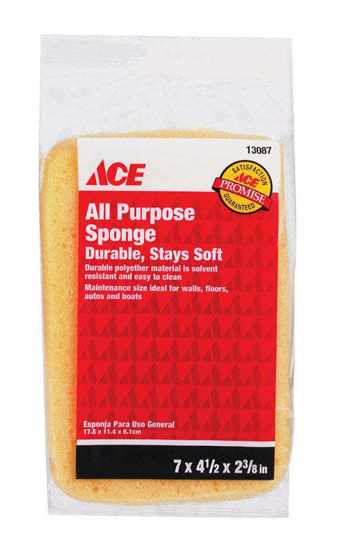 Ace Polyether Sponge 7 in. L x 4-1/2 in. W – Shell Lumber and Hardware