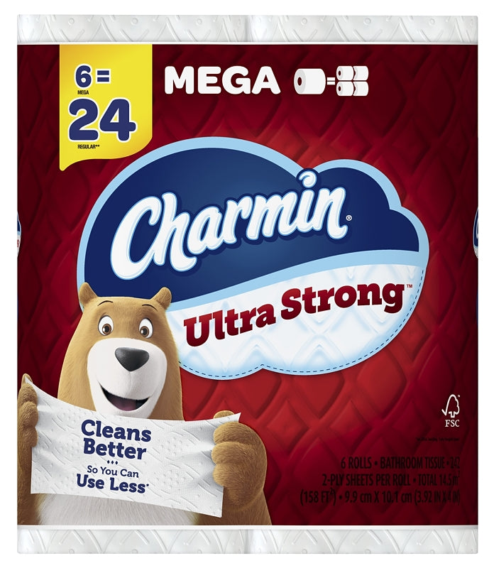 Charmin Ultra Strong 04176 Bathroom Tissue, 2-Ply, Paper, 6/PK, Pack o ...
