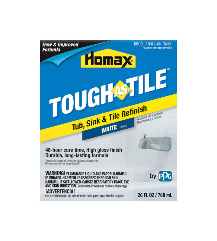 Homax Tough As Tile Epoxy Enamel Brush On Paint Gloss White 26 oz ...