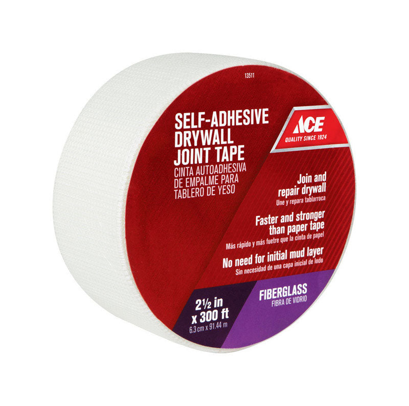 Ace Drywall Joint Tape Fiberglass Mesh Self Adhesive 2-1/2 in. W x 300 ...