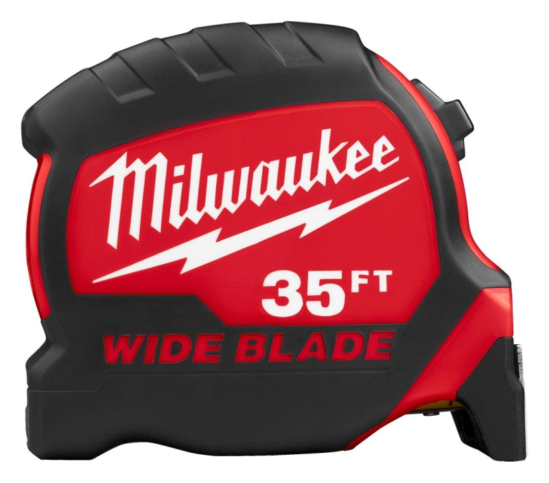 Milwaukee 48-22-1235 Tape Measure, 35 ft L Blade, 1-3/8 in W Blade, St ...