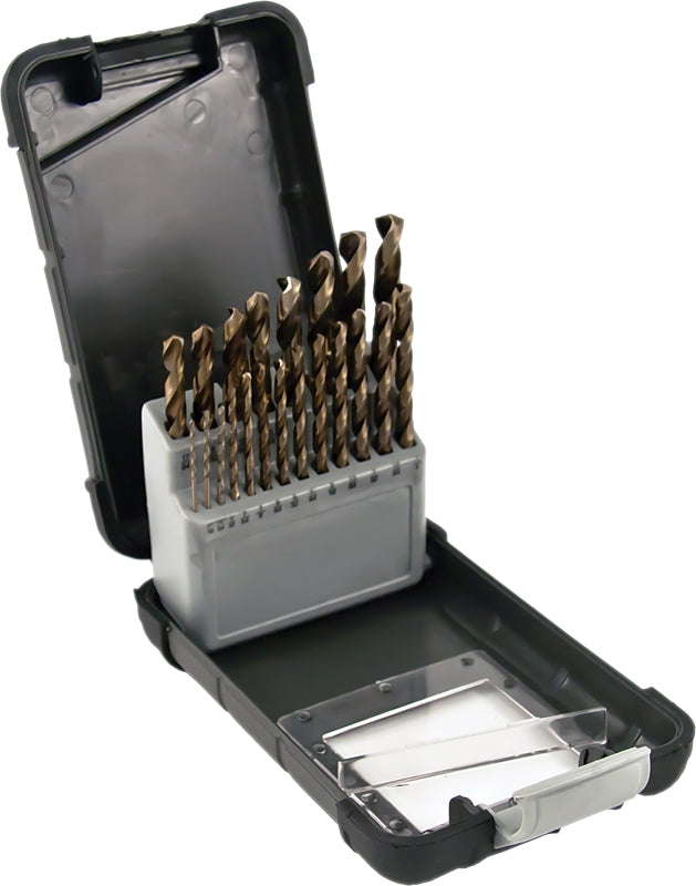 Vulcan 203380OR Metal Index Drill Bit Set, 21-Piece, M35 Steel with 5% ...