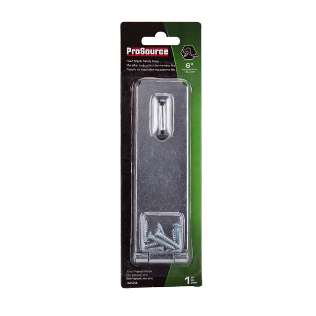 ProSource LR-128-BC3L-PS Safety Hasp, 6 in L, 6 in W, Steel, Zinc, 7/1 ...