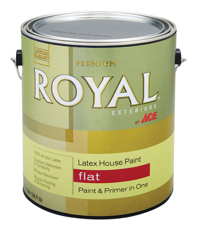 Ace Royal Exterior Acrylic Latex House Paint & Primer Flat 1 gal. Mid ...